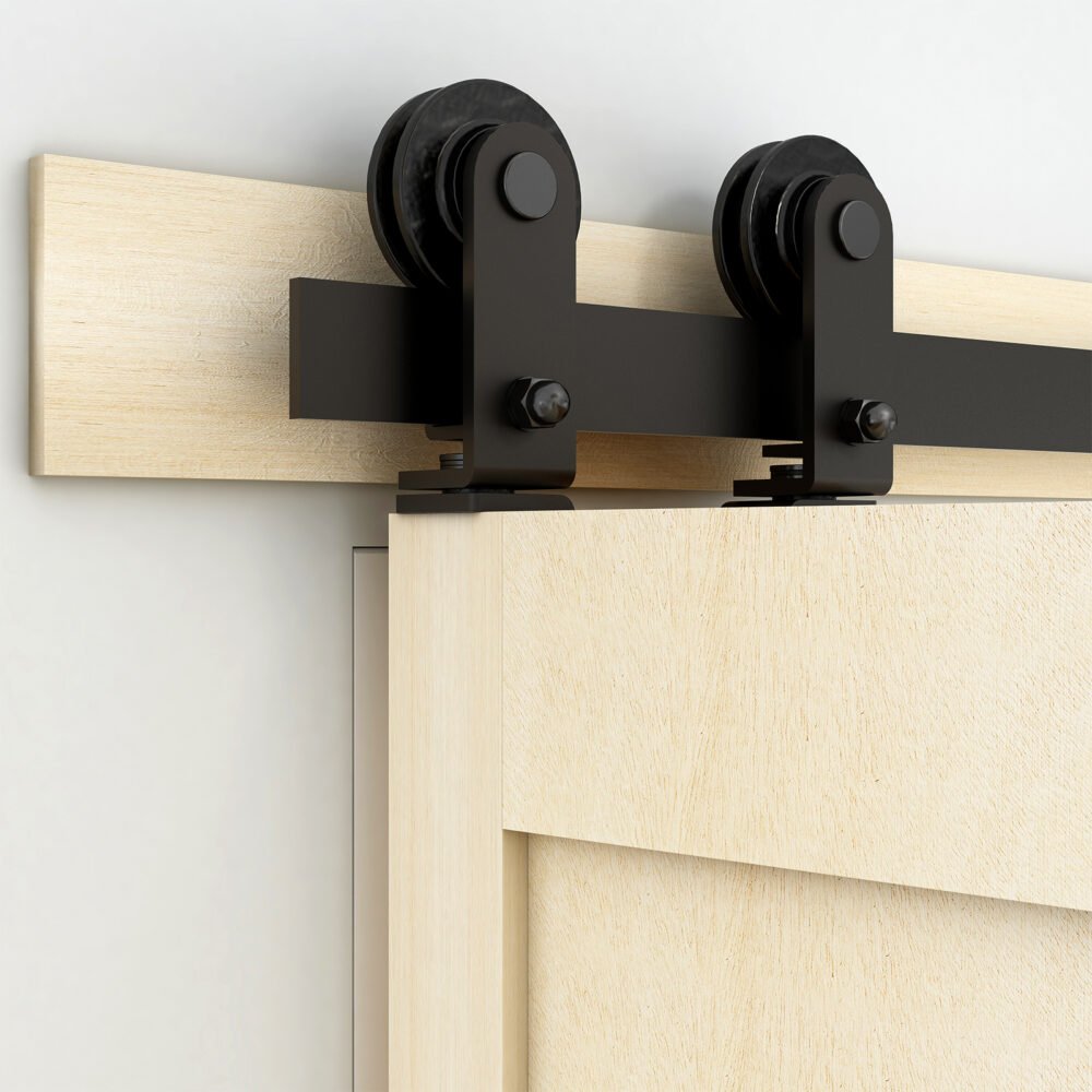 CCJH Sliding Barn Door Hardware Kit Ceiling Mount Sliding Door Track ...
